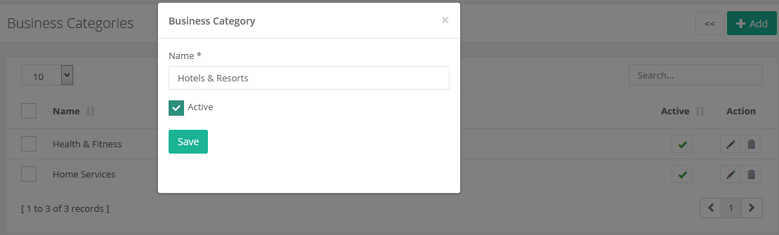 Creating a business category
