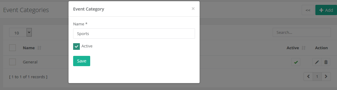Creating an event category
